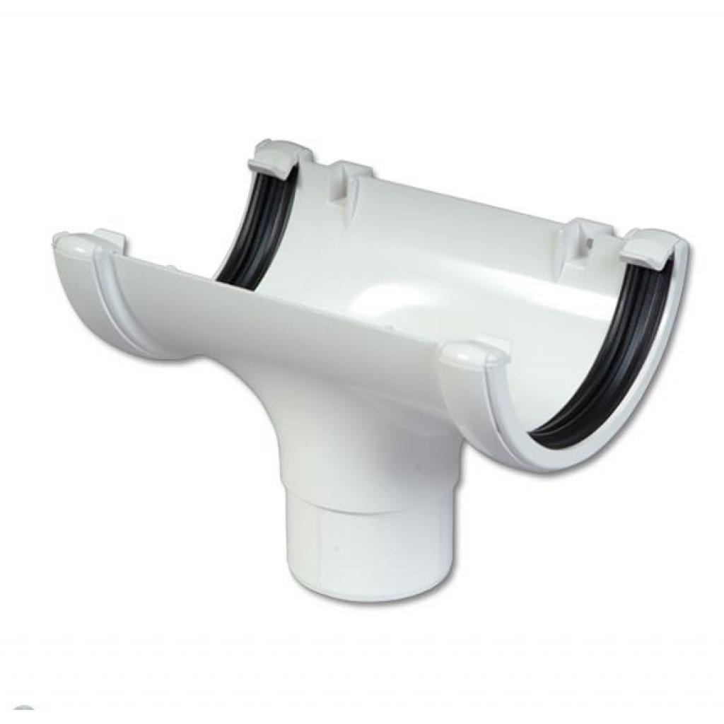 White Round Down Pipe 112 Degree Branch