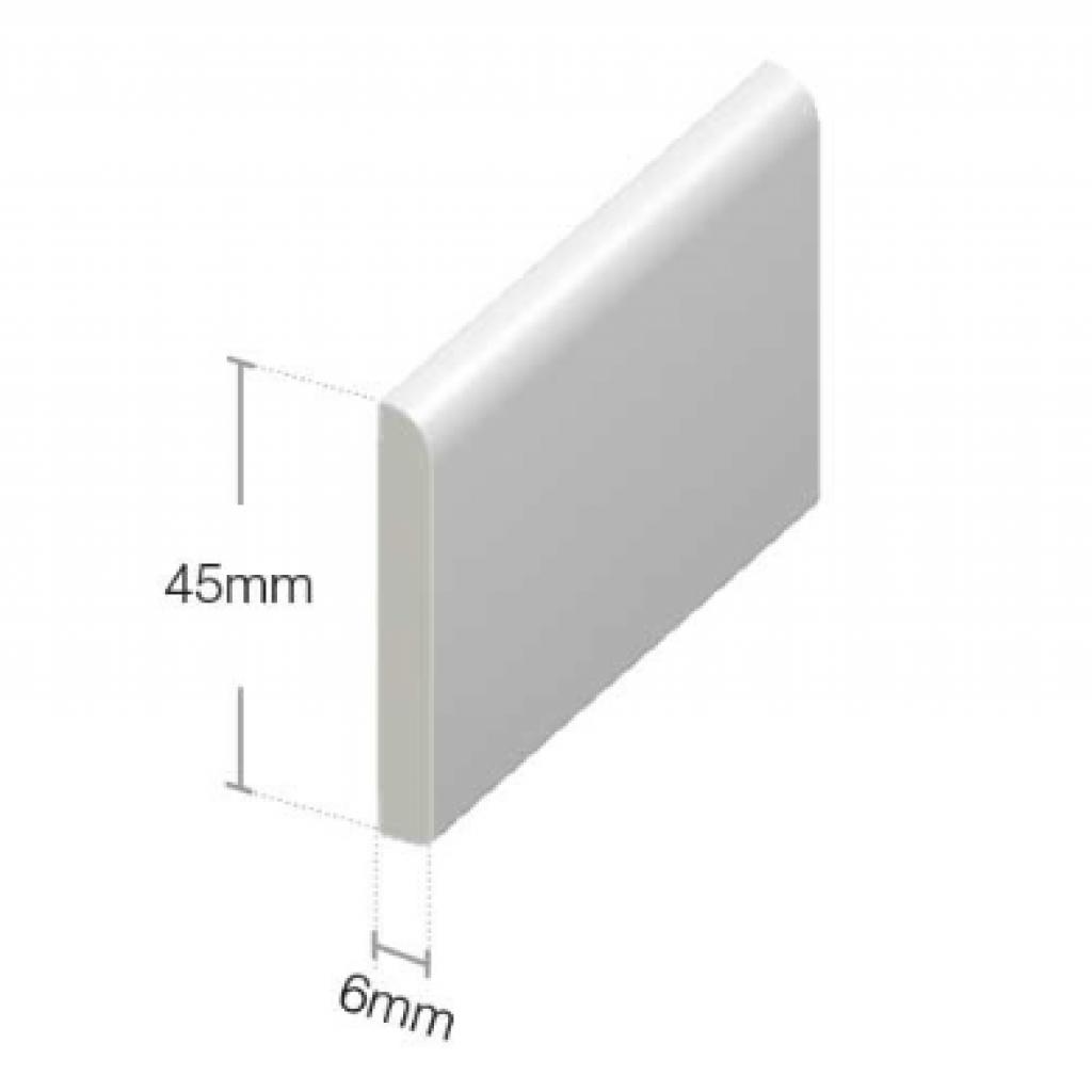 White PVC Flat Back Architrave 40mm - 5m