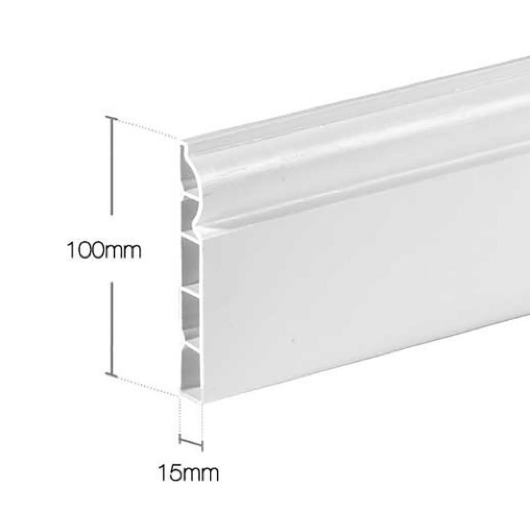 100mm White UPVC Skirting Board - White Torus