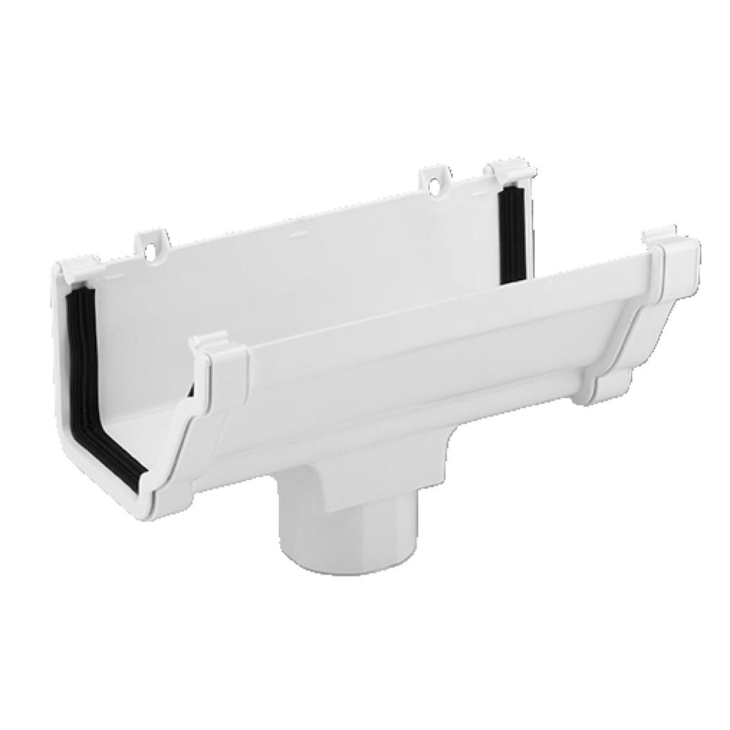 White Ogee Gutter Running Outlet | Kalsi Aquaflow