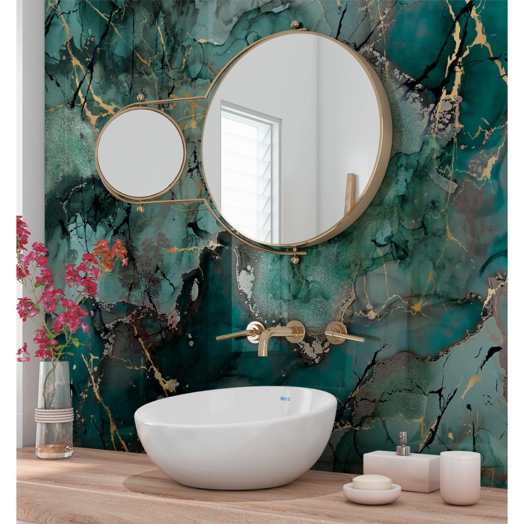 Liquid Marble Teal Splashbax Shower Panel