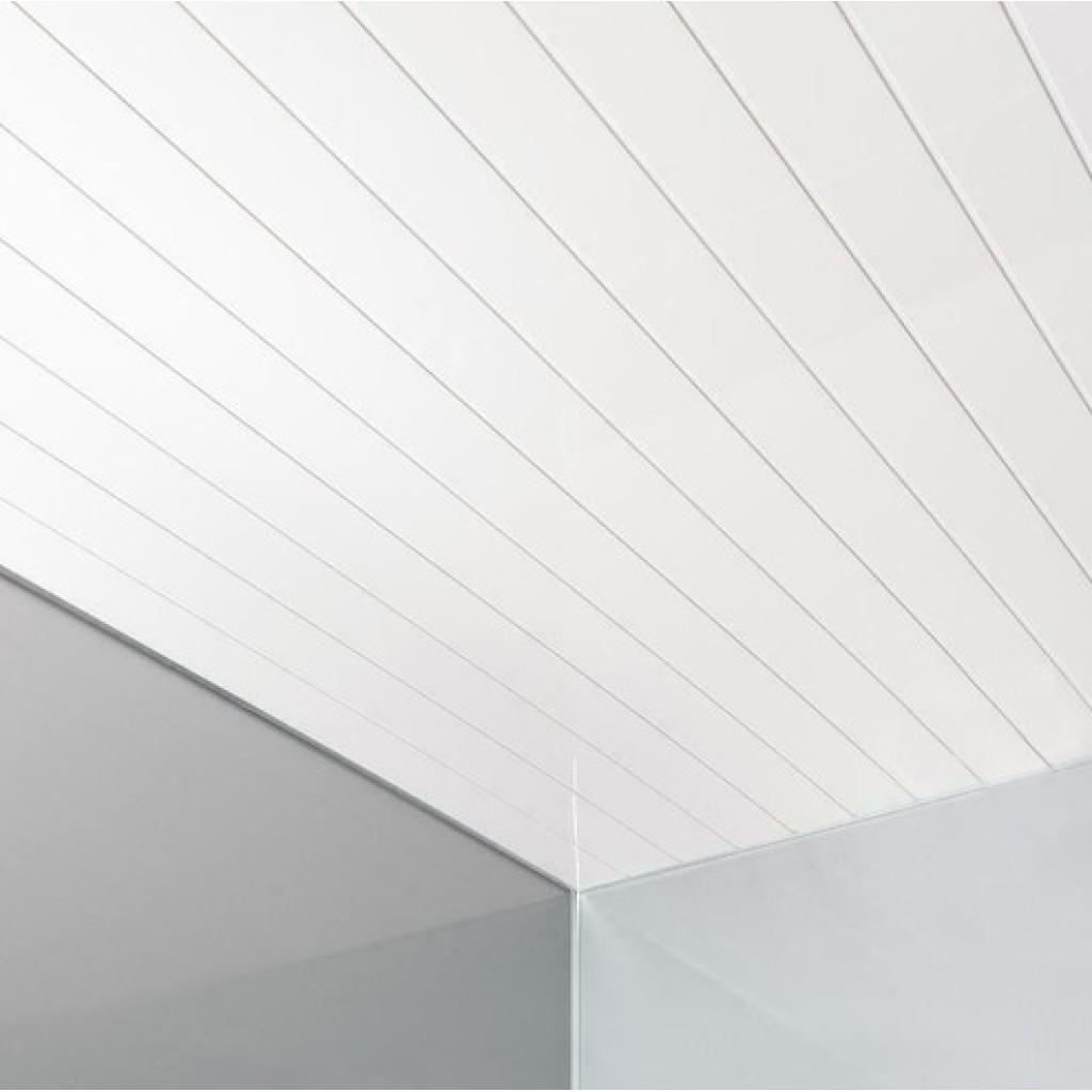 250mm White Grooved Gloss Ceiling Cladding