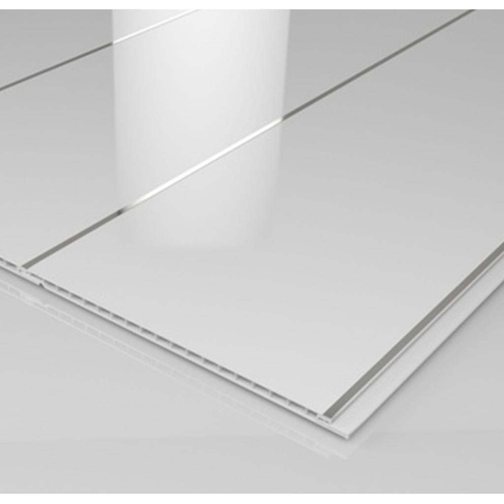Moderna White & Silver 200mm PVC Ceiling Cladding (5pk)